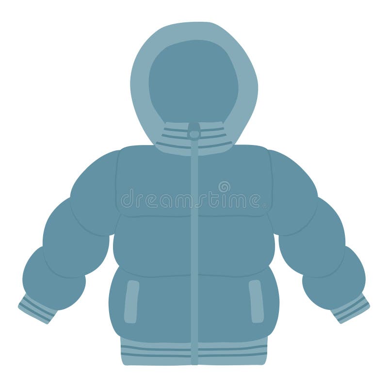 Warm Winter Jacket with Hood, Winter Clothes and Accessories, Vector ...