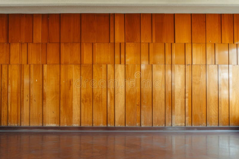 Warm Wooden Wall Cladding in Modern Interior Design Stock Photo - Image ...