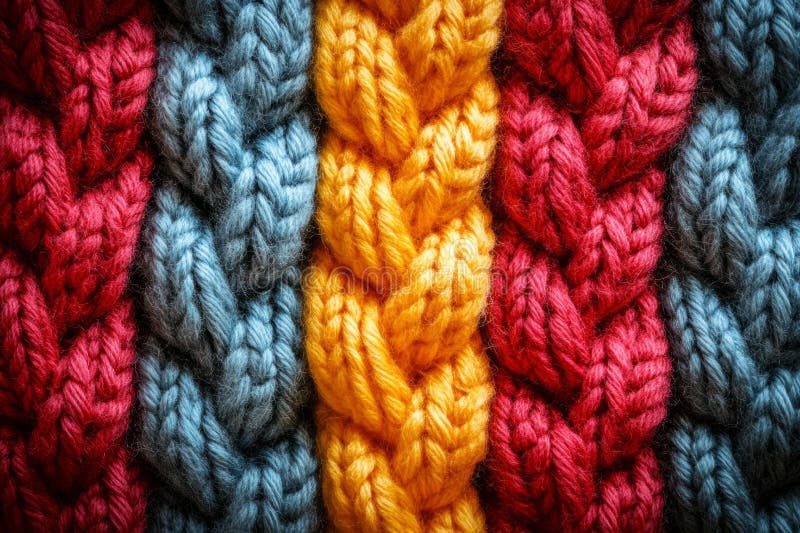 Warm Woolen Knitted Cable Pattern Creating a Cozy and Textured ...