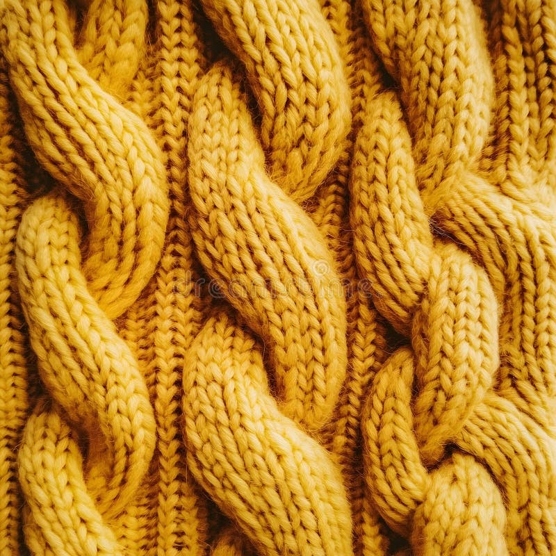 Warm Yellow Cable Knit Fabric Abstract Texture for Stylish Designs ...