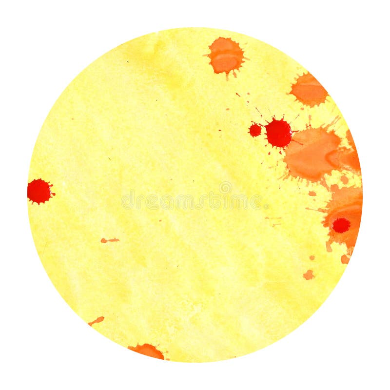 Warm Yellow Hand Drawn Watercolor Circular Frame Background Texture ...