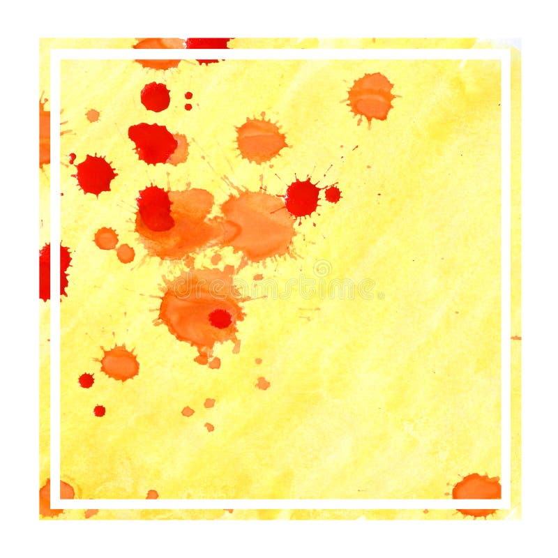 Warm Yellow Hand Drawn Watercolor Rectangular Frame Background Texture ...