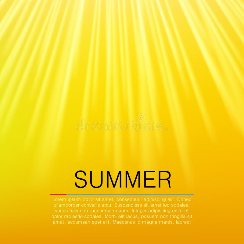 Warm Yellow Sun Beam. Summer Concept Stock Vector - Illustration of ...