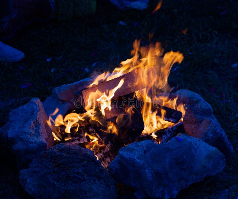 Fire Spring stock image. Image of night, quail, campfire - 224325383