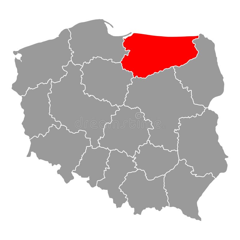 Warmia Masuria of Poland Map Shape, Travel Web Flat Concept Icon Vector ...
