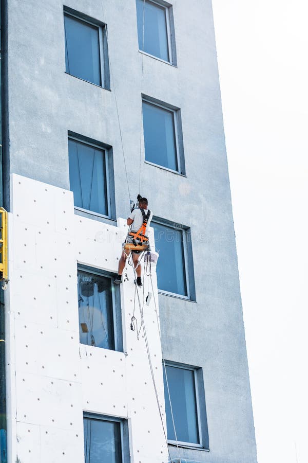 Warming of the Building at Height Editorial Stock Image - Image of ...