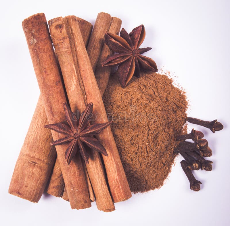 Warming Spices - Cinnamon, Star Anise, Cloves. Stock Photo - Image of ...