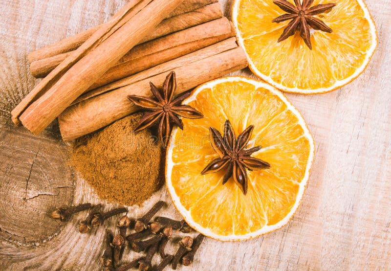 Warming Spices - Cinnamon, Star Anise, Cloves. Stock Image - Image of ...