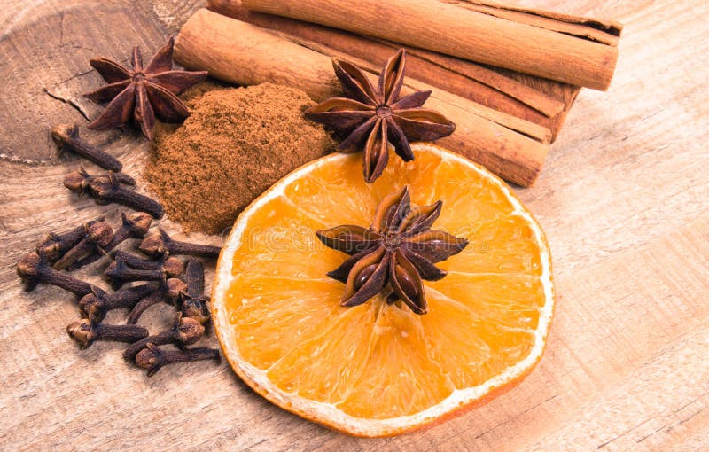 Warming Spices - Cinnamon, Star Anise, Cloves. Stock Photo - Image of ...