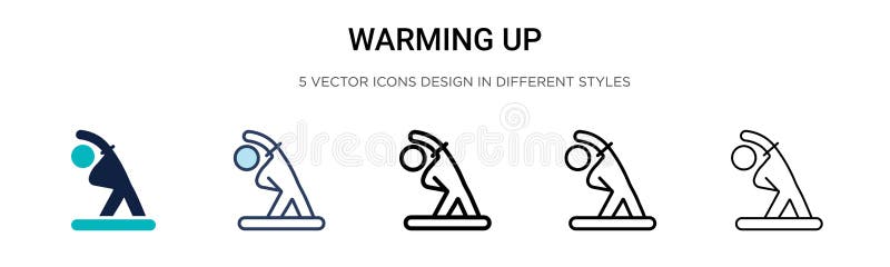 Warming Up Vector Icon on White Background. Flat Vector Warming Up Icon ...
