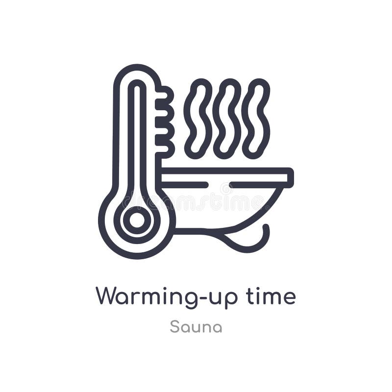 Warming-up Time Outline Icon. Isolated Line Vector Illustration from ...