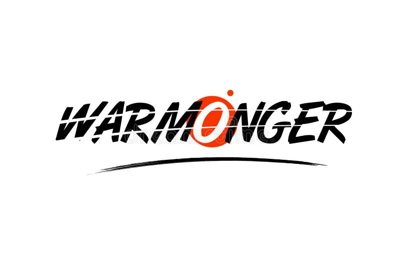 Warmonger Word Text Logo Icon with Red Circle Design Stock Illustration ...