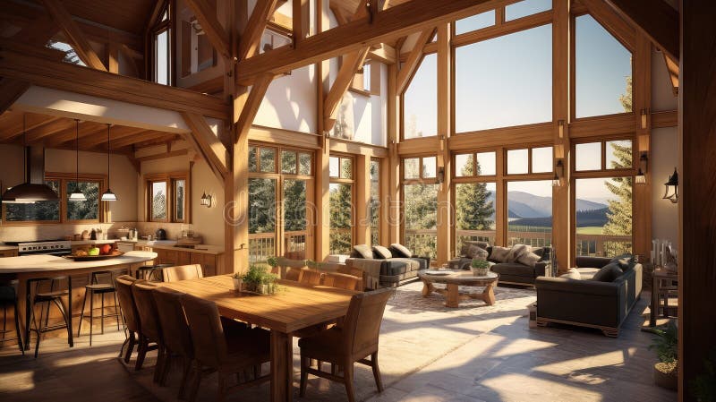 Warmth design timber frame stock illustration. Illustration of ...