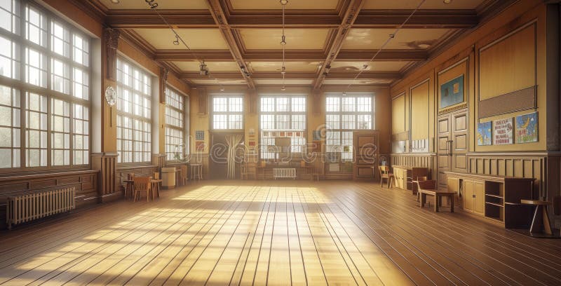 The Warmth of a Traditional Primary School Interior with Classic Wooden ...