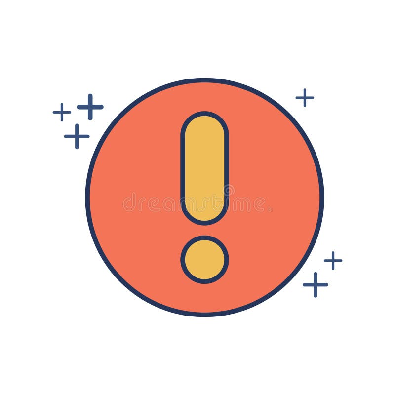 Warn Icon Vector Illustration Glyph Style Design with Color and Plus ...