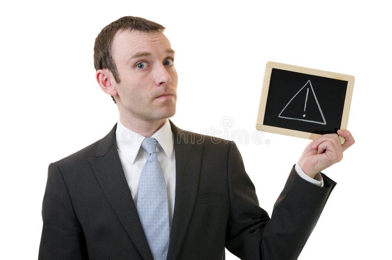 Warning stock photo. Image of isolated, portrait, young - 13374926