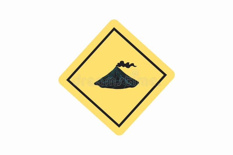 Volcano Warning Sign.an Illustration of a Volcano Sign. Stock ...