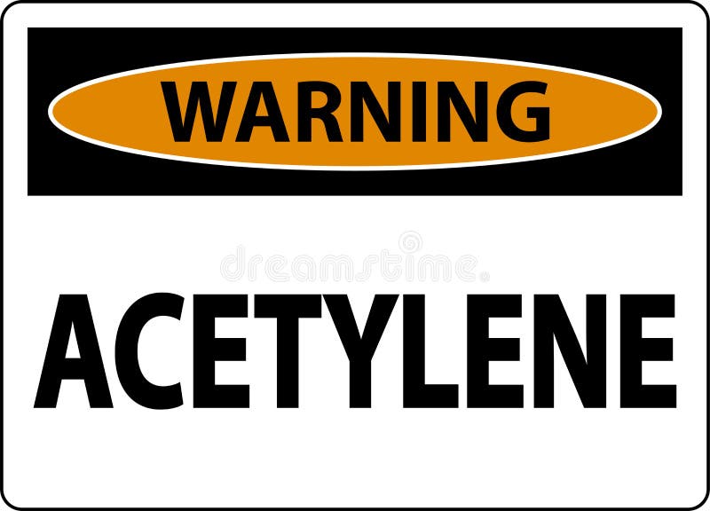 Warning Acetylene Sign on White Background Stock Vector - Illustration ...