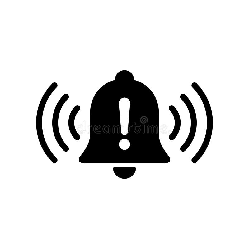 Warning Alarm Bell Icon. Emergency Alert Sign Symbol Stock Illustration ...
