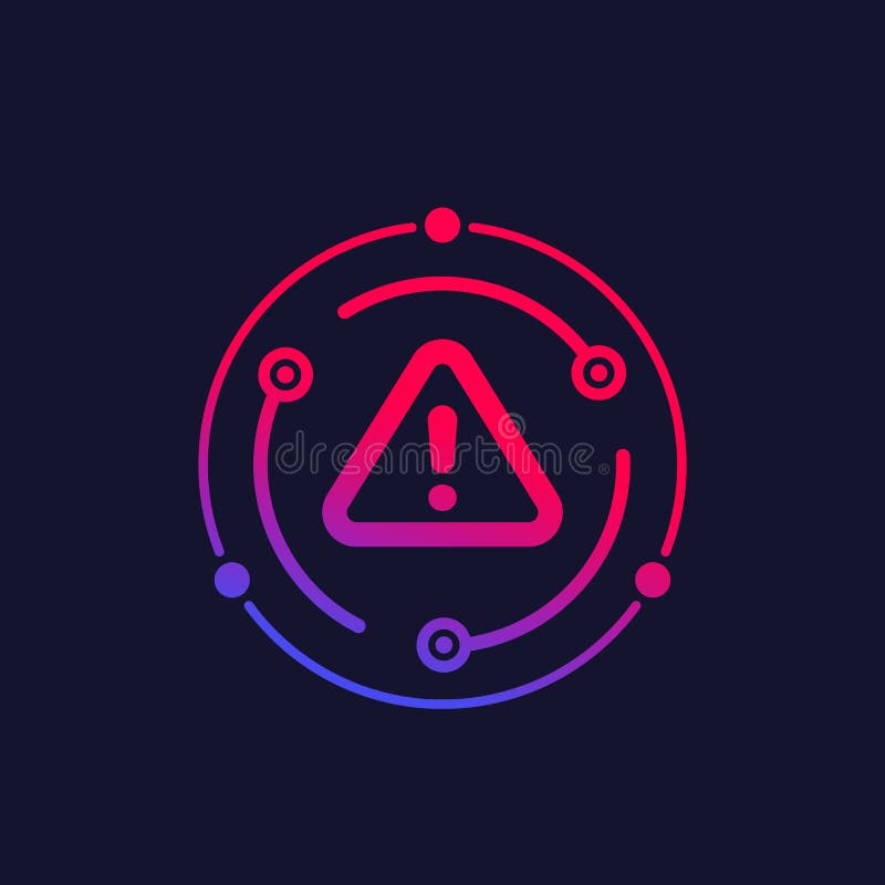 Warning Alert on Screen, Tablet in Hands Stock Vector - Illustration of ...