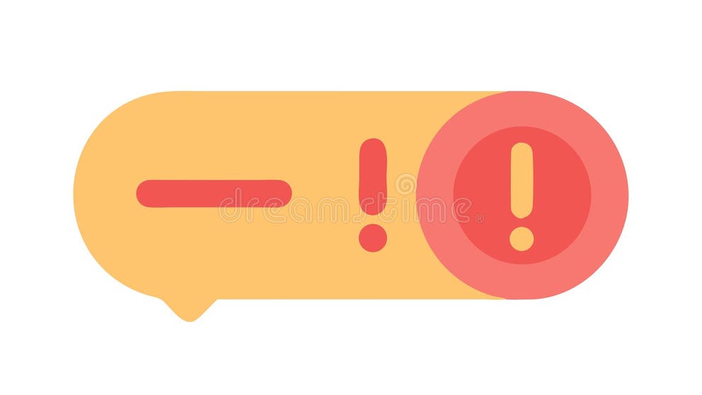 Warning or Alert Notification Bubble Icon with Exclamation, Vector ...