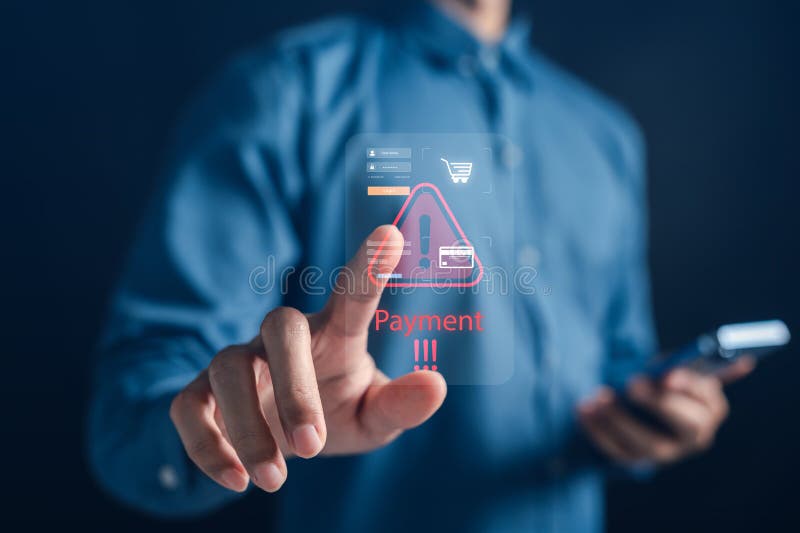 Warning Alert for Online Payment Scam with Digital Interface, Security ...