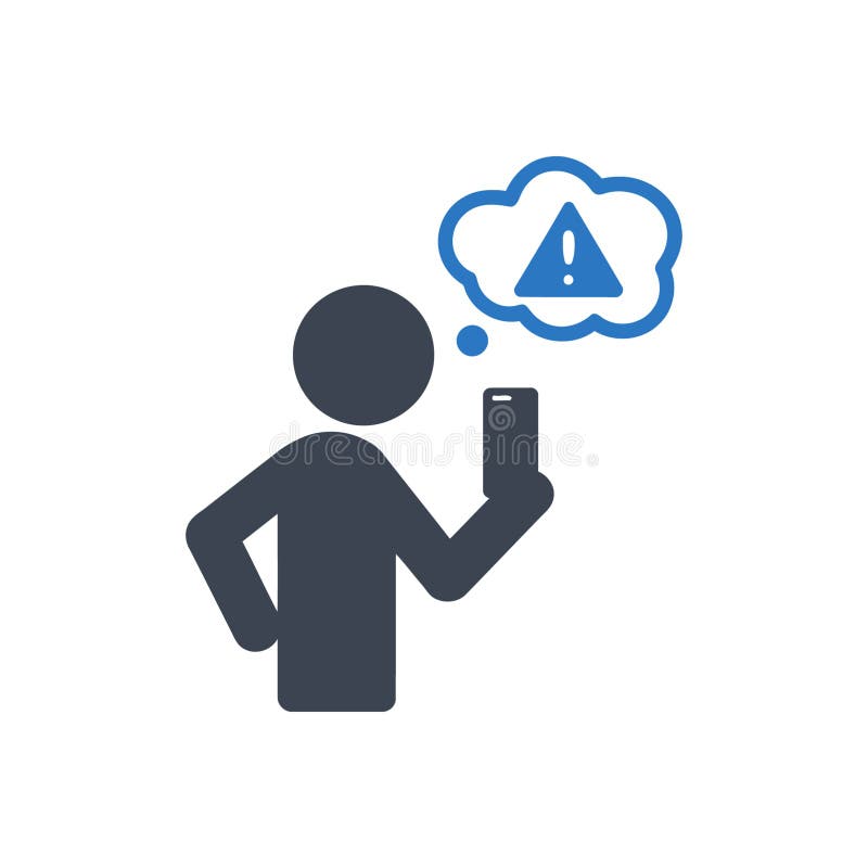 Warning Alert with Phone Icon Stock Vector - Illustration of design ...