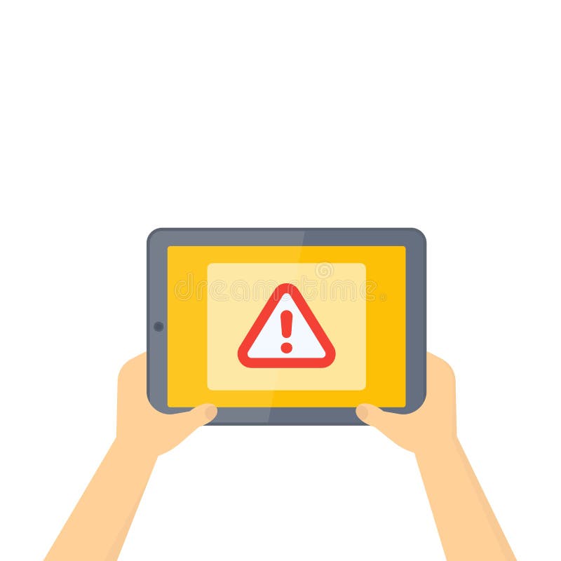 Warning Tablet Screen Vector Icon Stock Vector - Illustration of phone ...