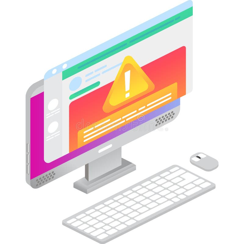 Warning on the Laptop Screen Stock Vector - Illustration of symbol ...