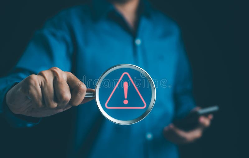 Glowing Exclamation Mark Moves on Black Background, Concept Draw ...