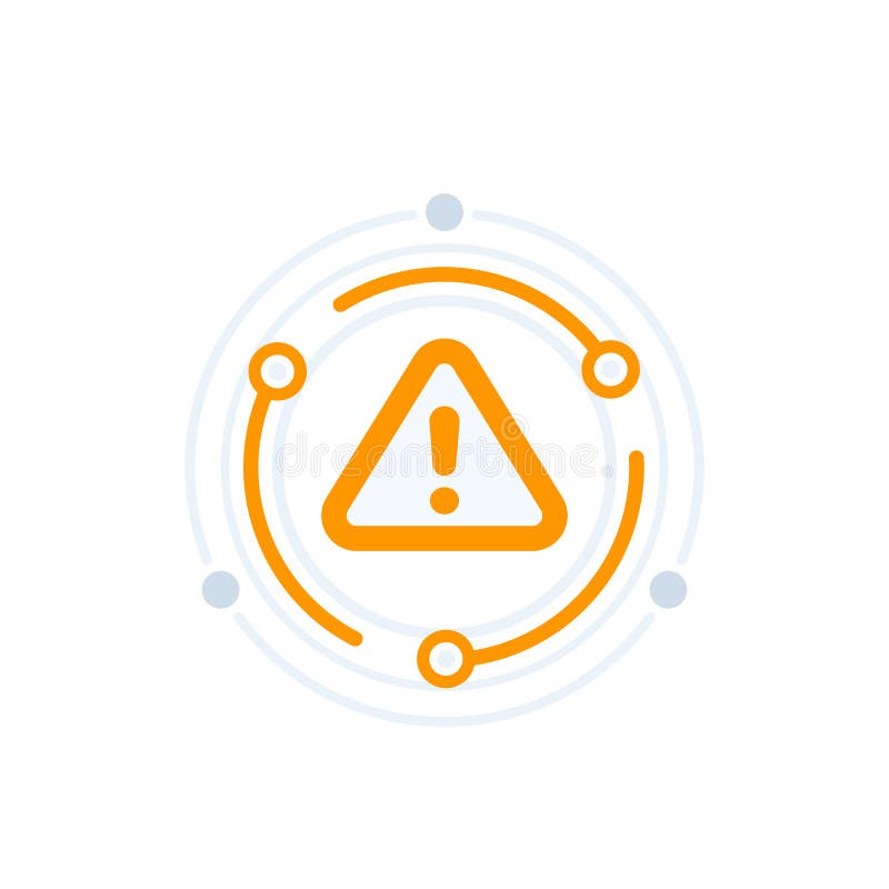 Warning Alert on Screen, Tablet in Hands Stock Vector - Illustration of ...