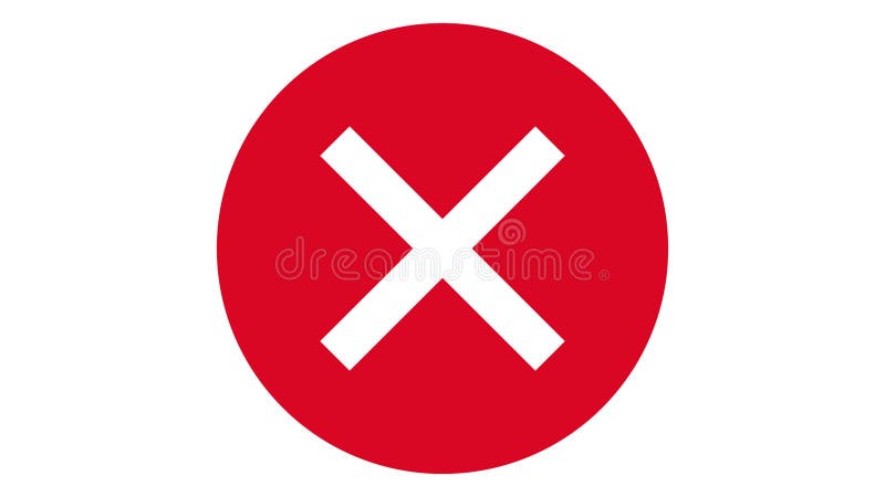 Warning Animation. Reject Symbol in Red Circle. Round Error Animation ...