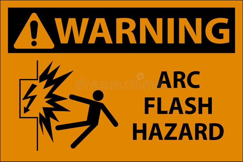 Warning Arc Flash Hazard Sign on White Background Stock Vector ...