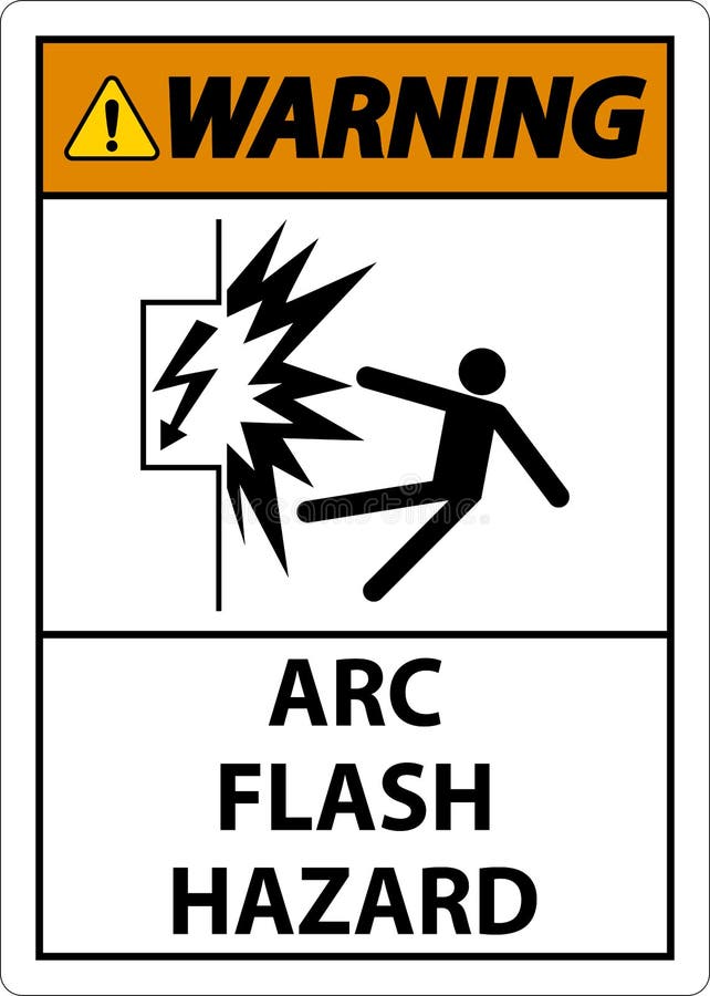 Warning Arc Flash Hazard Sign on White Background Stock Vector ... Warning Arc Flash Hazard Sign on White Background Stock Vector ...