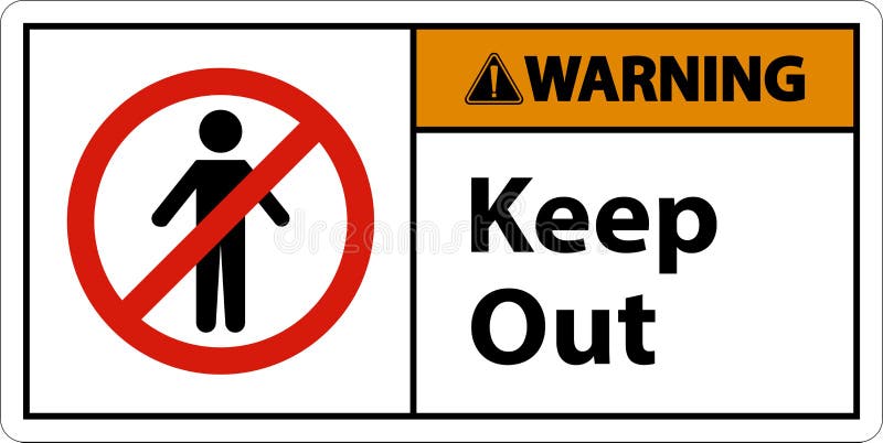 Warning Area Keep Out Sign on White Background Stock Vector ...