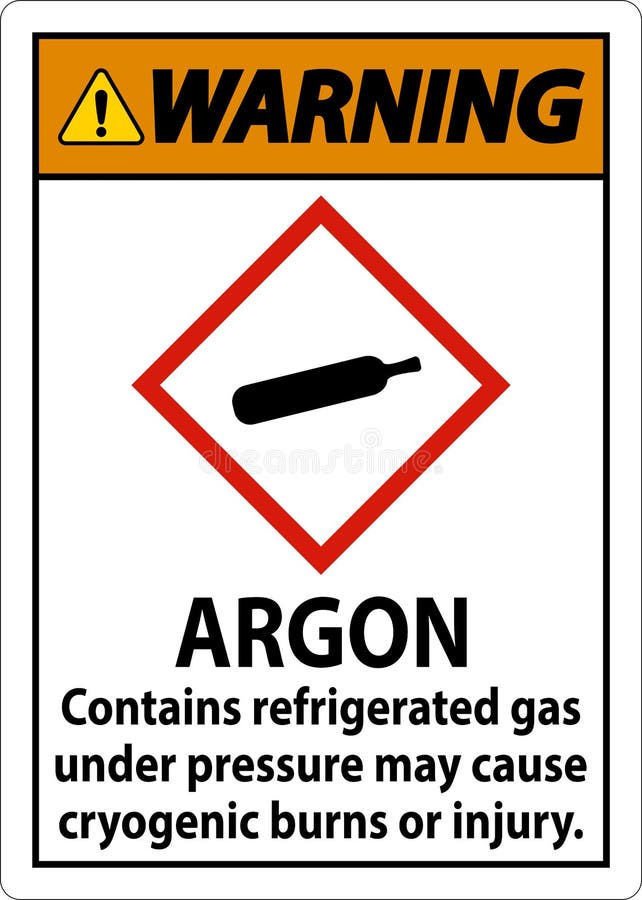 Warning Argon GHS Sign on White Background Stock Vector - Illustration ...