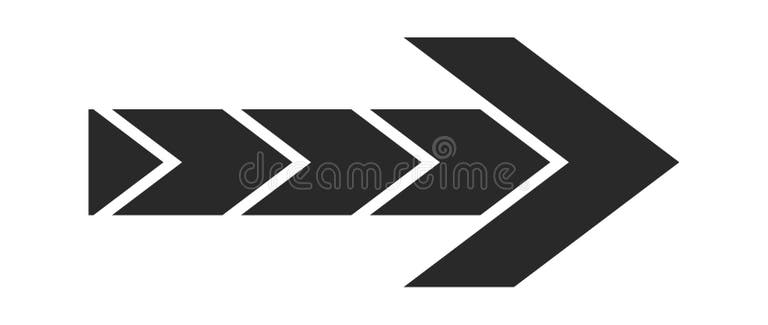 Warning Arrow Right Pointer Design Stock Illustration - Illustration of ...