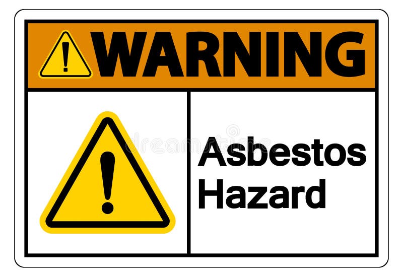 Warning Asbestos Hazard Symbol Sign on White Background Stock Vector ...