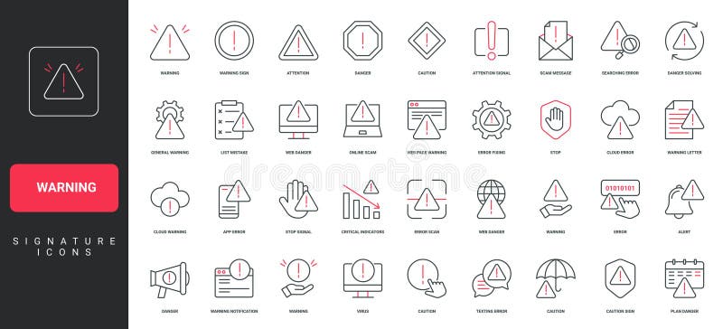 Warning and Attention, Danger Caution, Safety Problem Messages, Signs ...