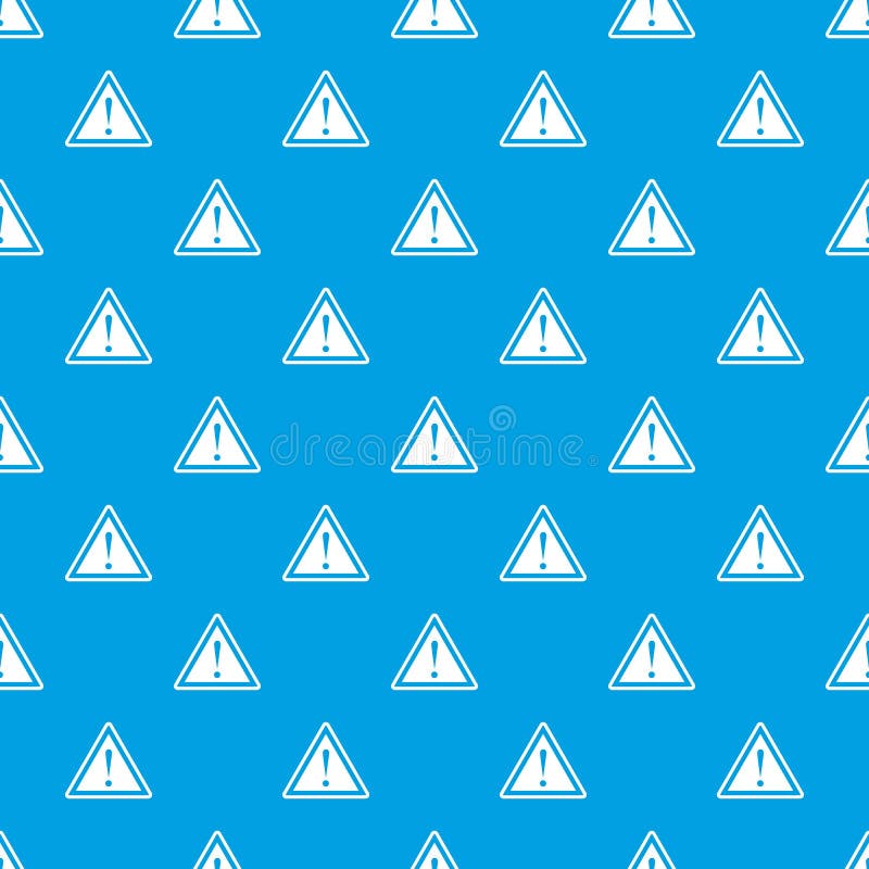 Warning Attention Sign with Exclamation Mark Pattern Seamless Blue ...