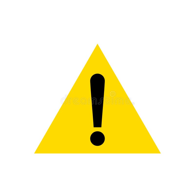 Warning, Attention Yellow Triangle Sign Icon, Isolated on White ...
