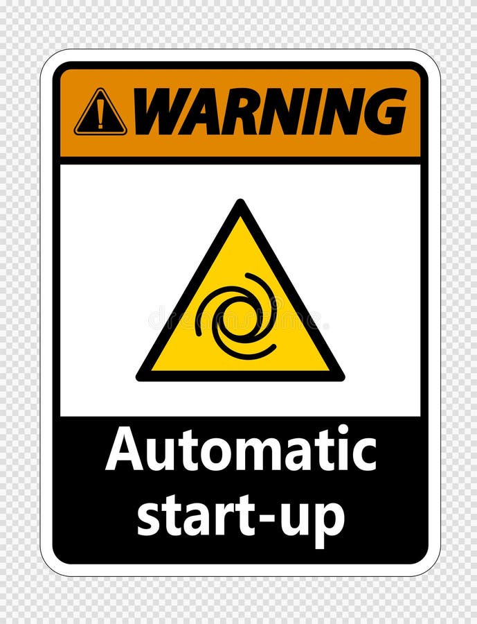 Symbol Warning Automatic Start-up Sign on Transparent Background Stock ...