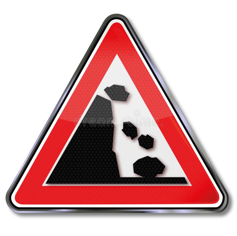 Warning Avalanche and Rockfall Stock Vector - Illustration of avalanche ...