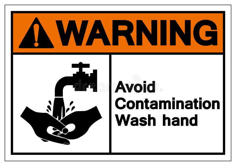 Warning Avoid Contamination Wash Hand Symbol Sign, Vector Illustration ...
