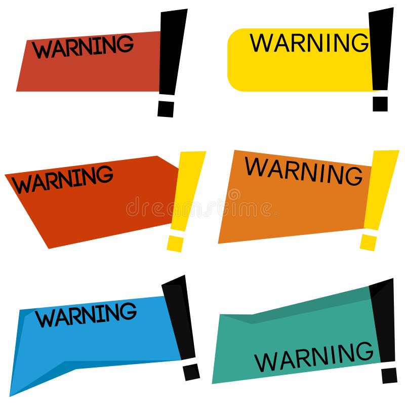 Warning badge template stock vector. Illustration of clip - 66249174