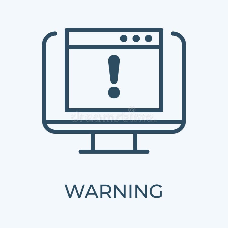 Warning Banner in Computer Editable Stroke Thin Vector Line Icon Stock ...