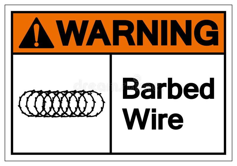 Warning Barbed Wire Symbol Sign, Vector Illustration, Isolated on White ...