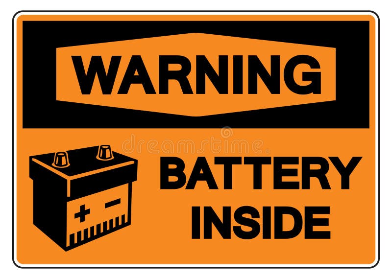 Warning Battery Inside Symbol Sign, Vector Illustration, Isolated on ...
