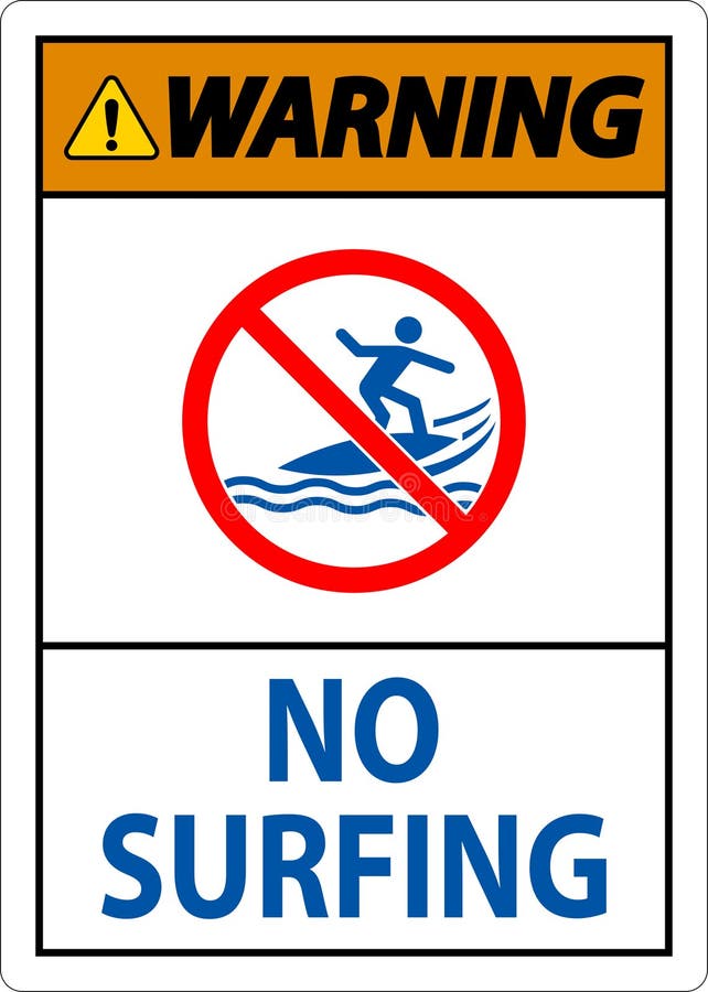 Warning Surfing Area Symbol Sign, Vector Illustration, Isolate on White ...