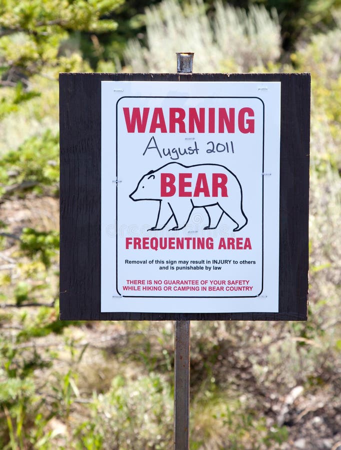 Bear Warning Signs In British Columbia, Canada Stock Image - Image of ...
